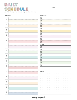 Daily Schedule Templates - World of Printables