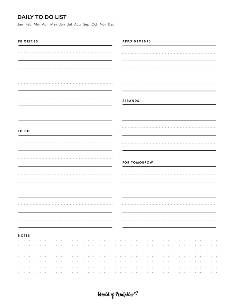 Daily To Do List Templates - World of Printables