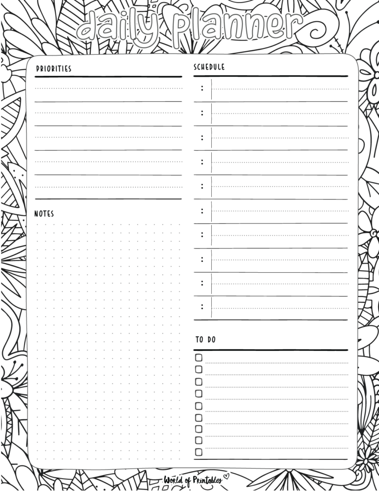 Download Daily Planner Templates PDF - World of Printables