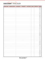 Printable Discounts And Coupons Tracker - World of Printables