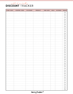 Printable Discounts And Coupons Tracker - World of Printables