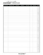 Printable Discounts And Coupons Tracker - World of Printables