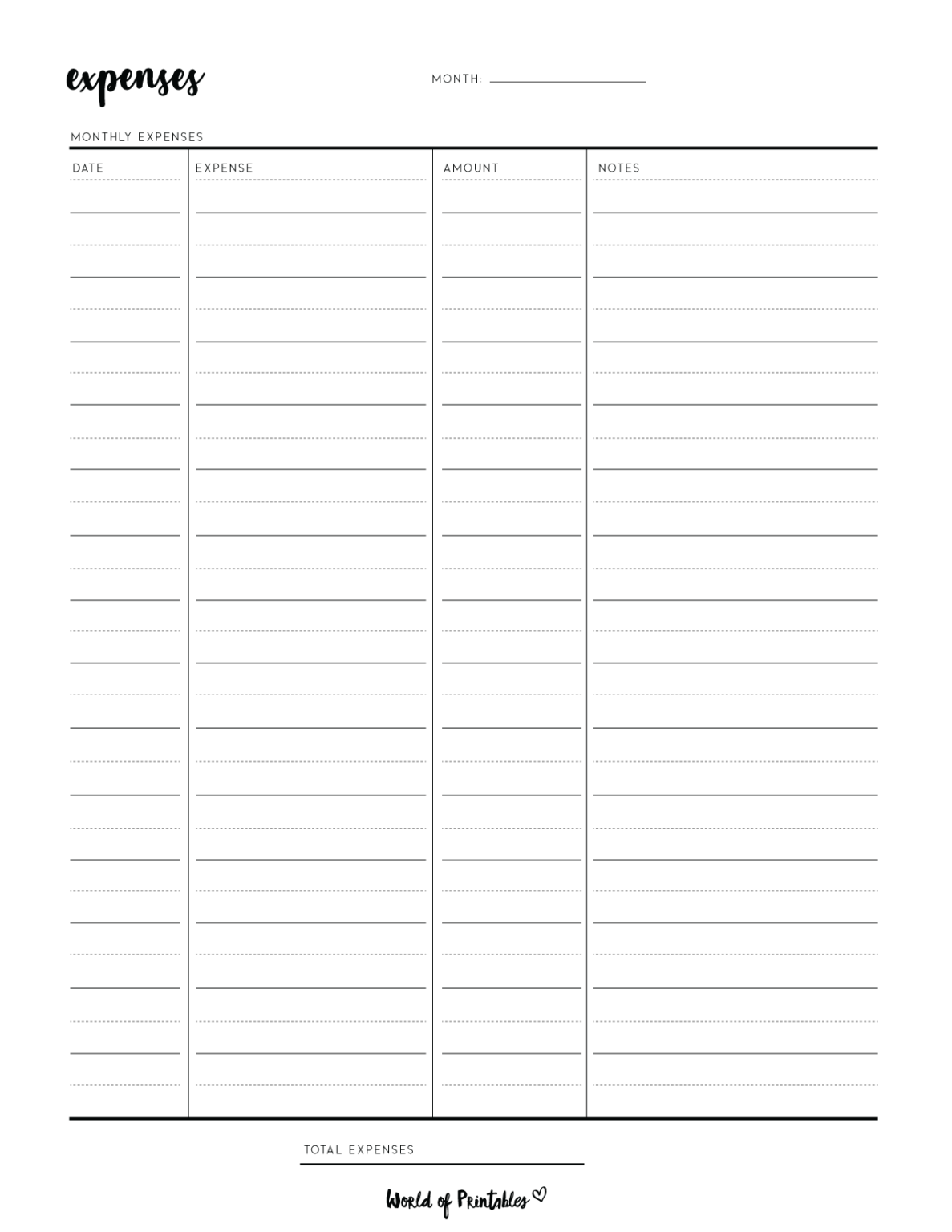 Expense Tracker Templates - World of Printables
