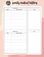 Printable Family Medical History Template - World of Printables