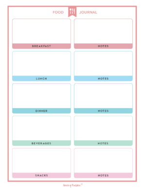 Food Journal Printables - World of Printables