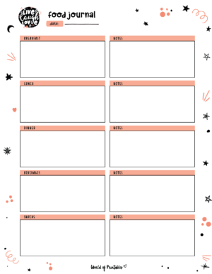 Food Journal Printables - World of Printables