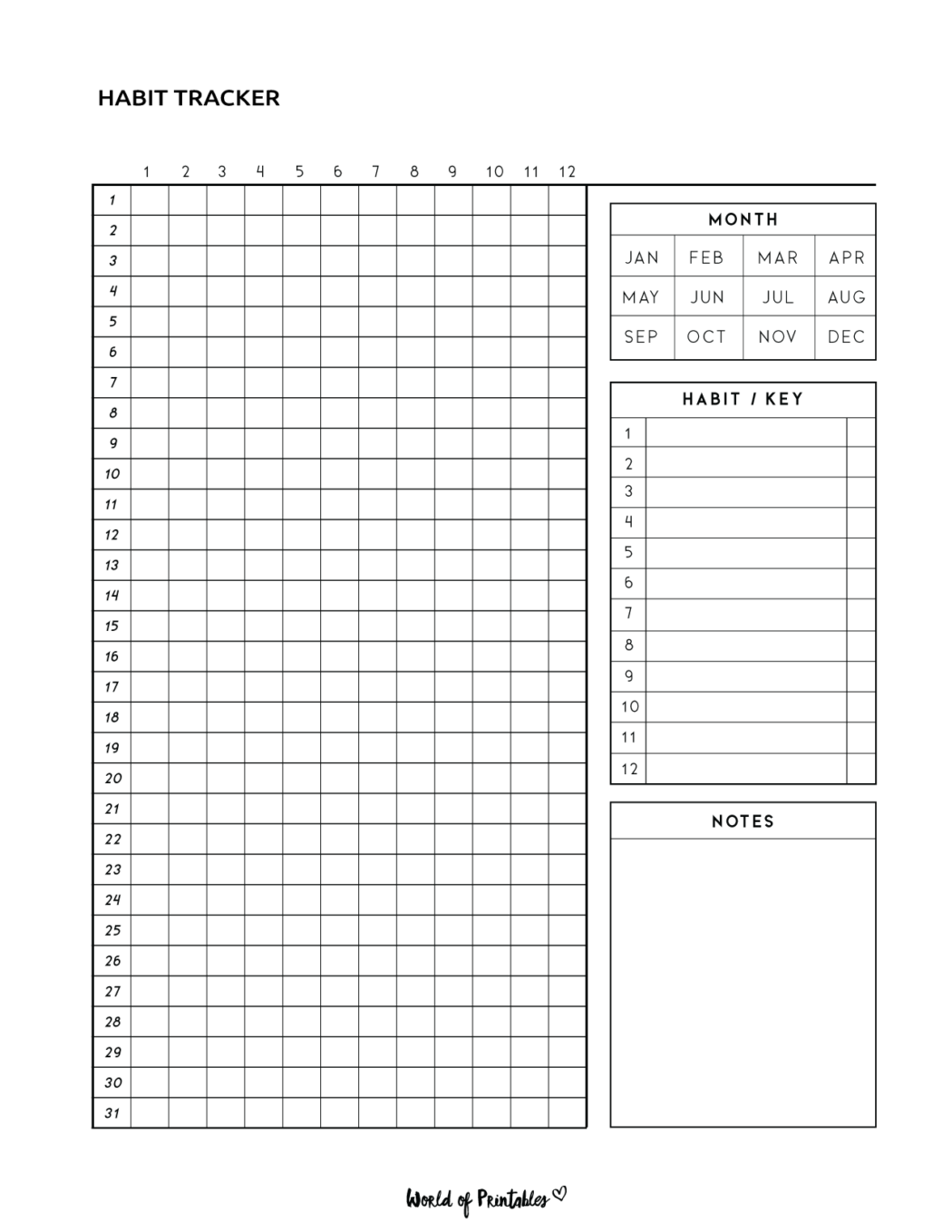 Habit Tracker Templates - World of Printables