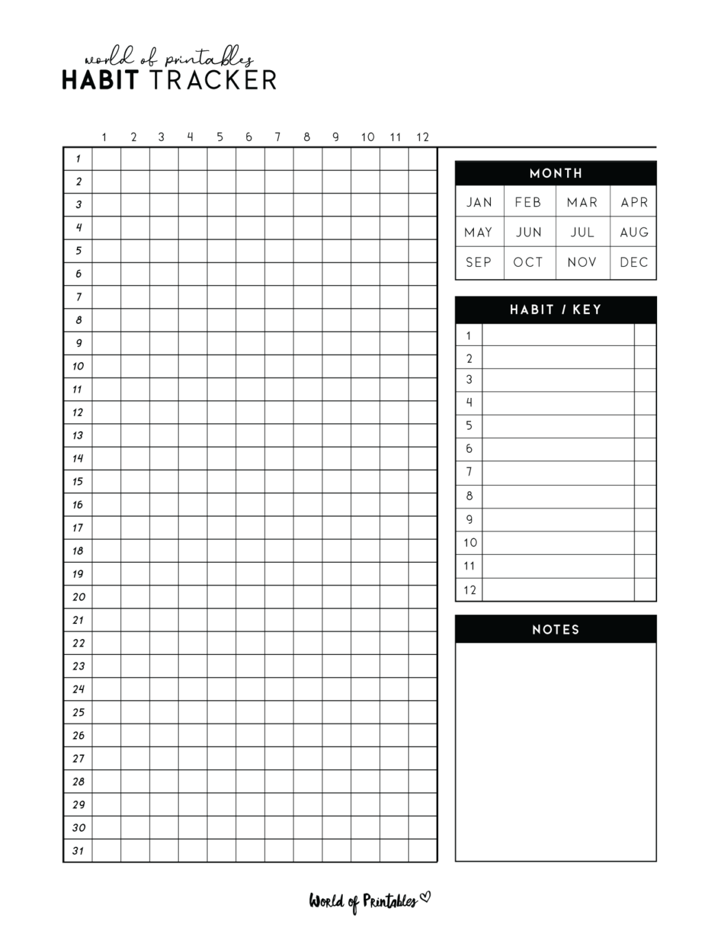 Habit Tracker Templates - World of Printables