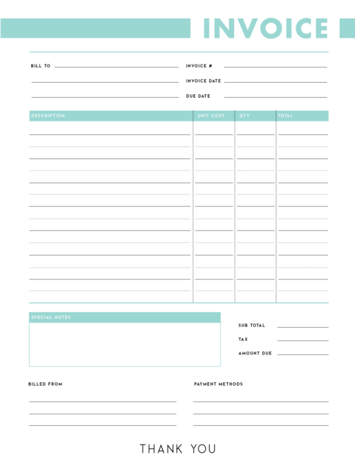 Free Invoice Templates PDF - World of Printables