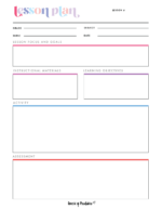 Lesson Plan Templates - World of Printables