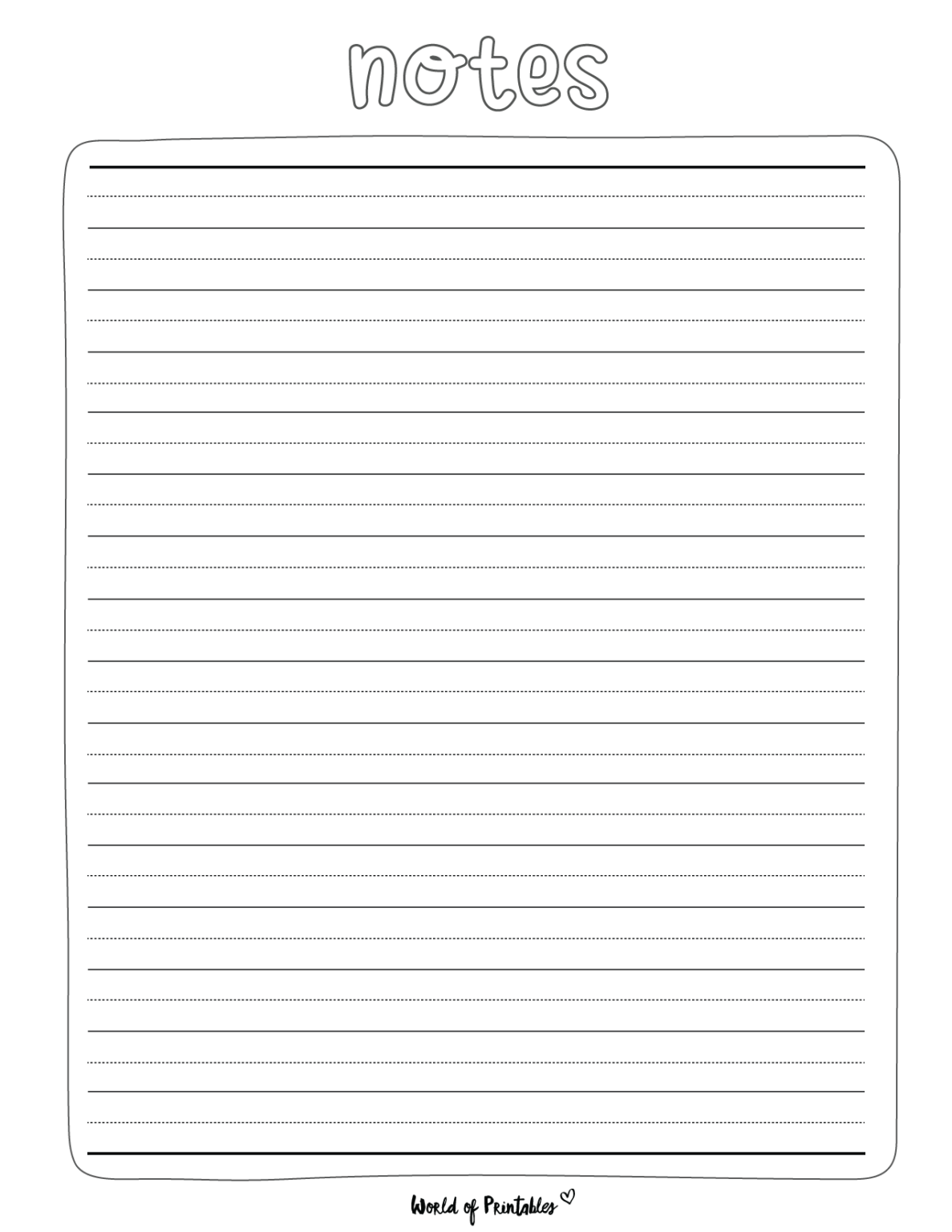 Notes Templates - World of Printables