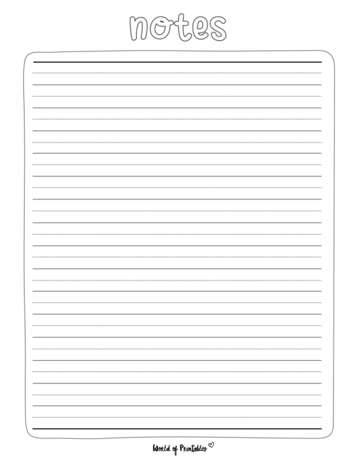 Notes Templates - World of Printables