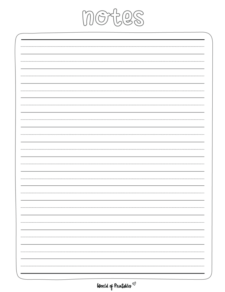 Notes Templates - World of Printables