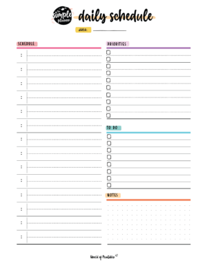 Daily Schedule Templates - World of Printables