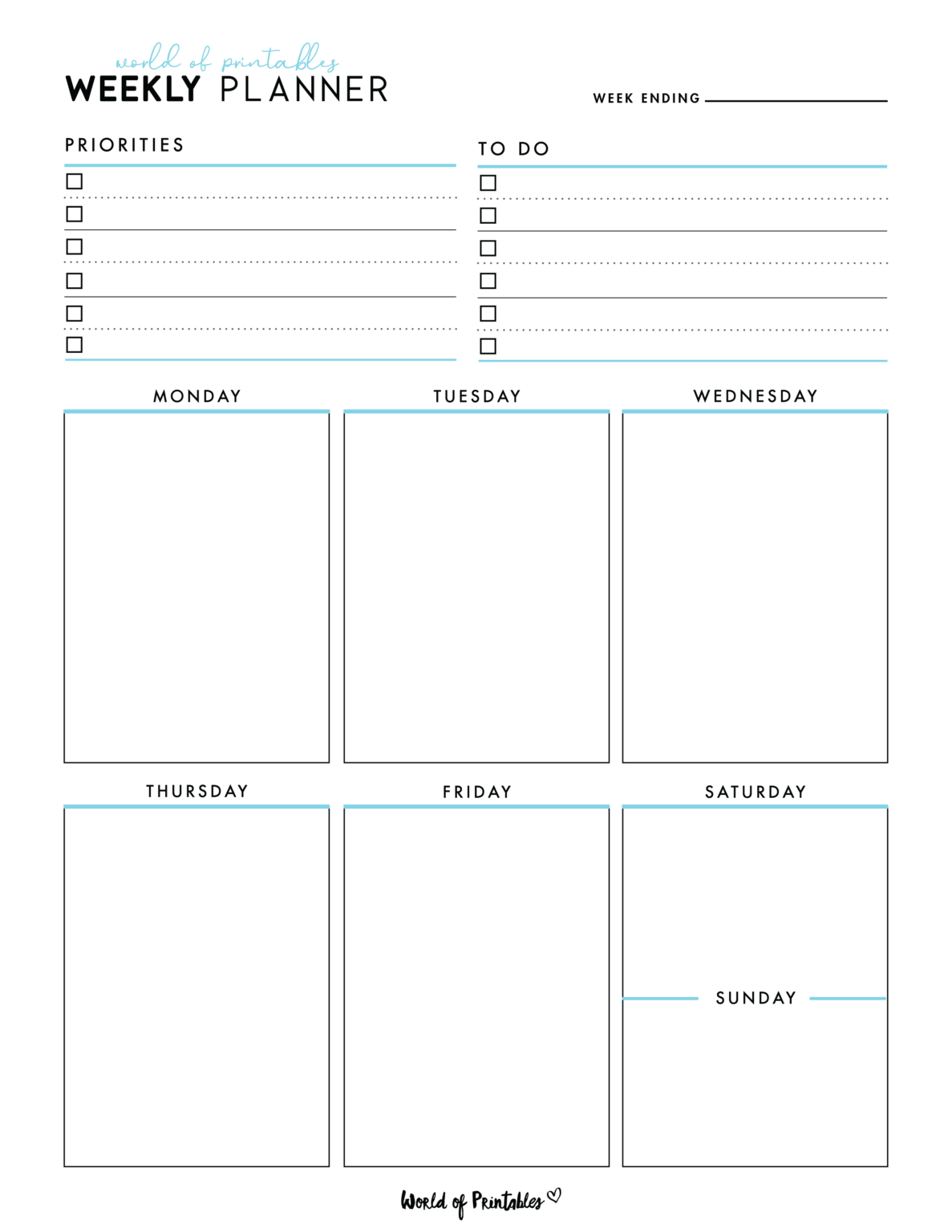 Weekly Planner Templates - World of Printables