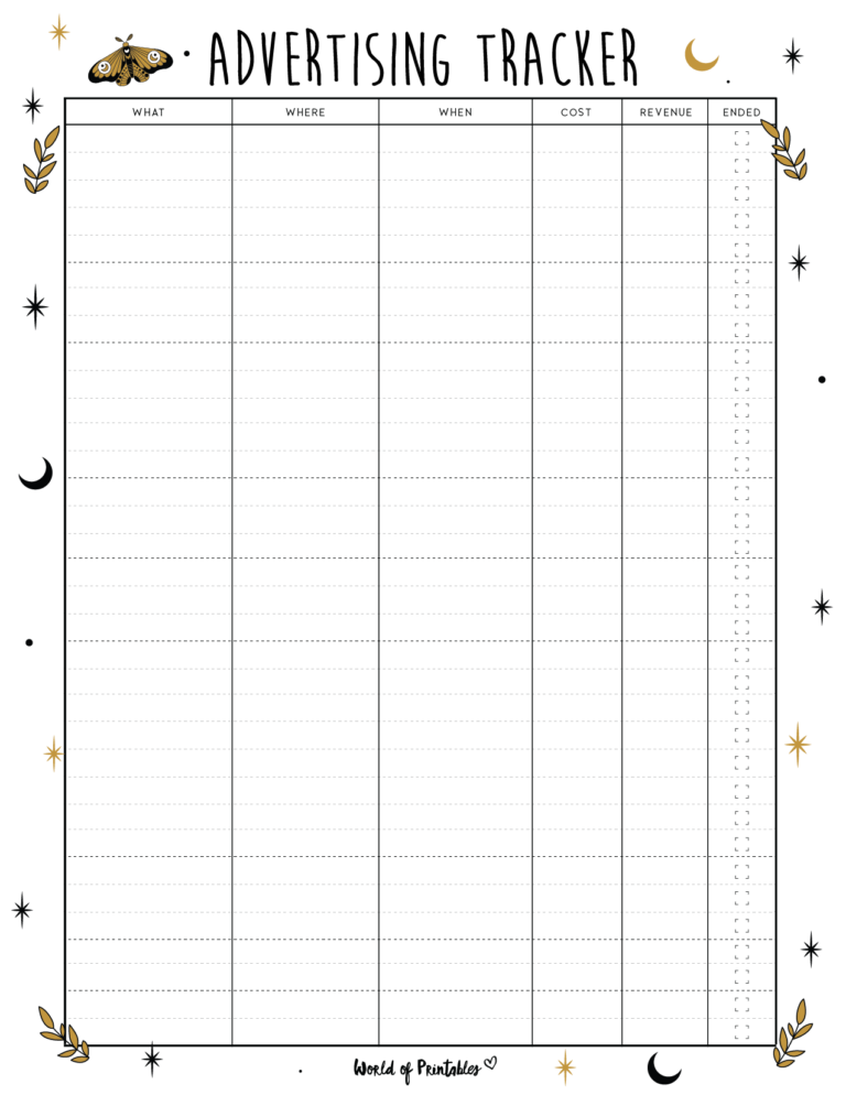 Advertising Tracker Templates For Your Small Business - World of Printables
