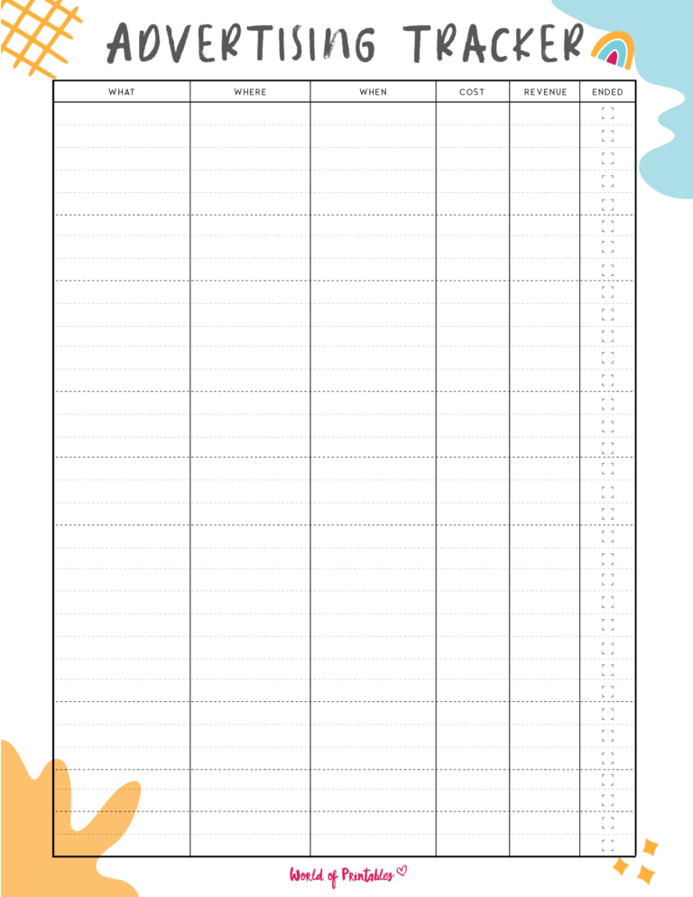 Advertising Tracker Templates For Your Small Business - World of Printables