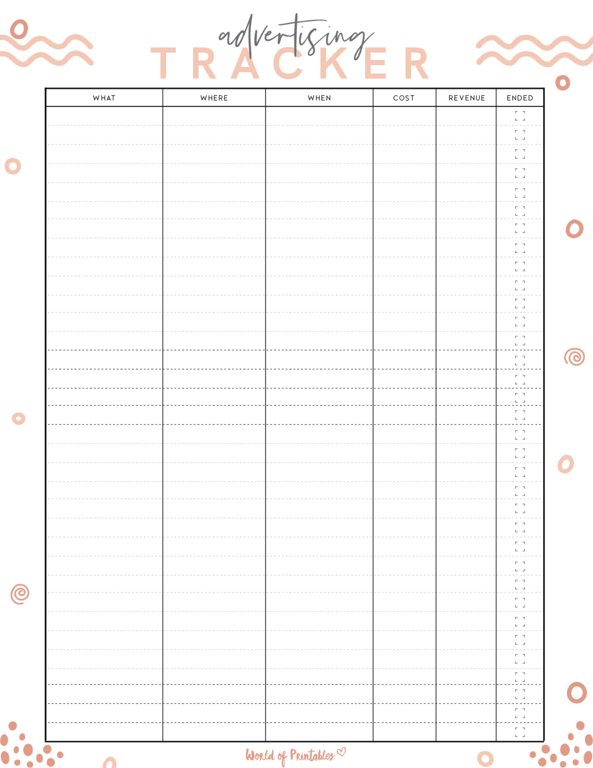Advertising Tracker Templates For Your Small Business - World of Printables