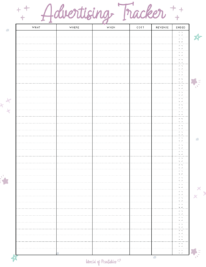 Advertising Tracker Templates For Your Small Business - World of Printables