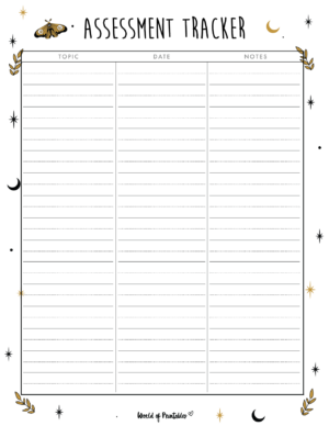 Assessment Trackers - World of Printables