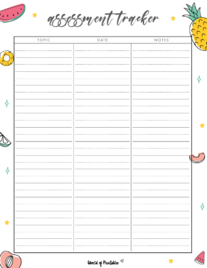 Assessment Trackers - World of Printables
