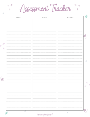Assessment Trackers - World of Printables