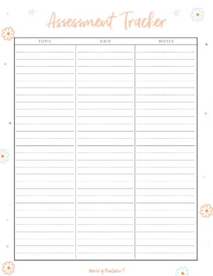 Assessment Trackers - World of Printables