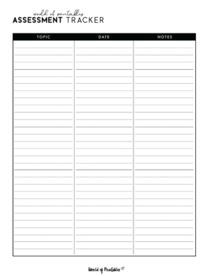 Assessment Trackers - World of Printables