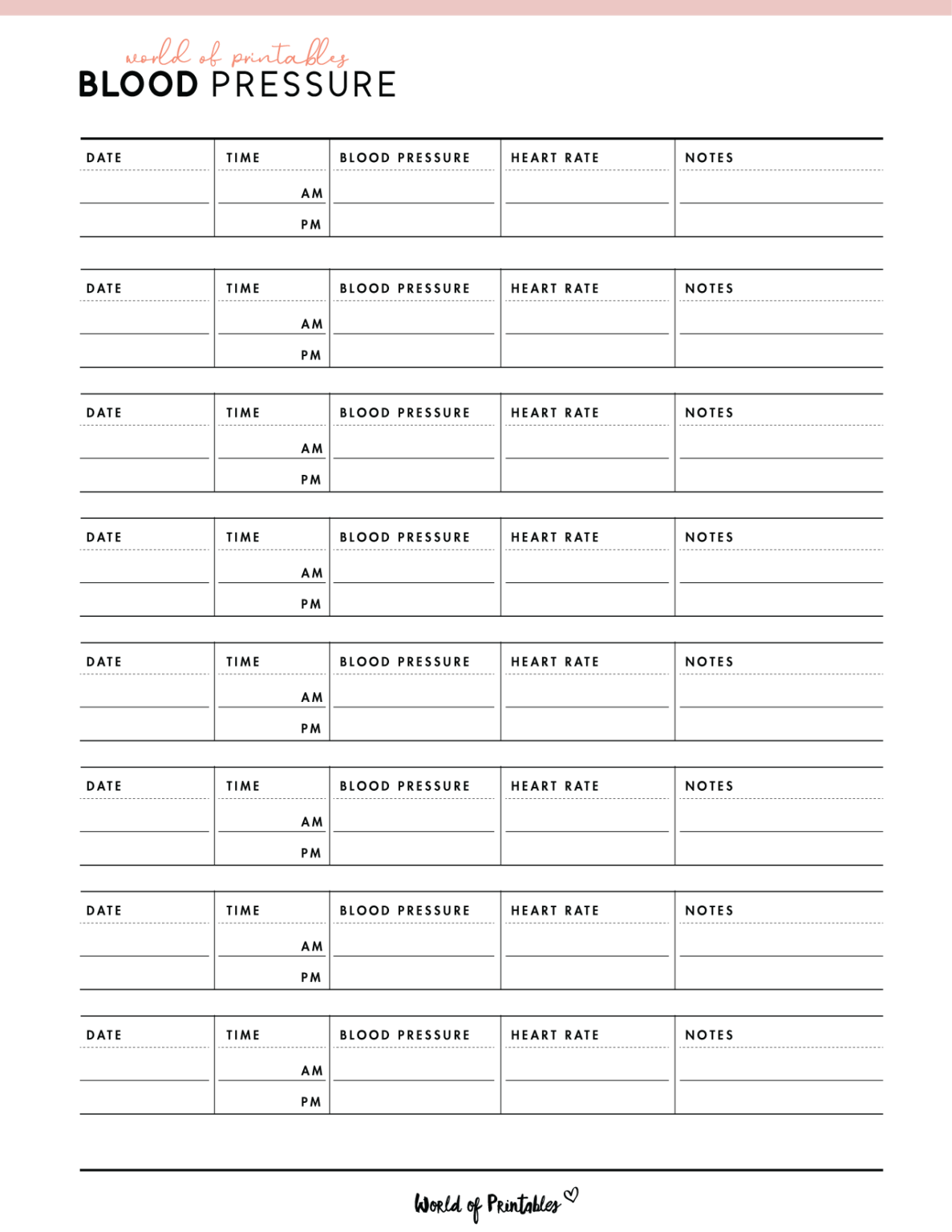 Blood Pressure Trackers - World of Printables