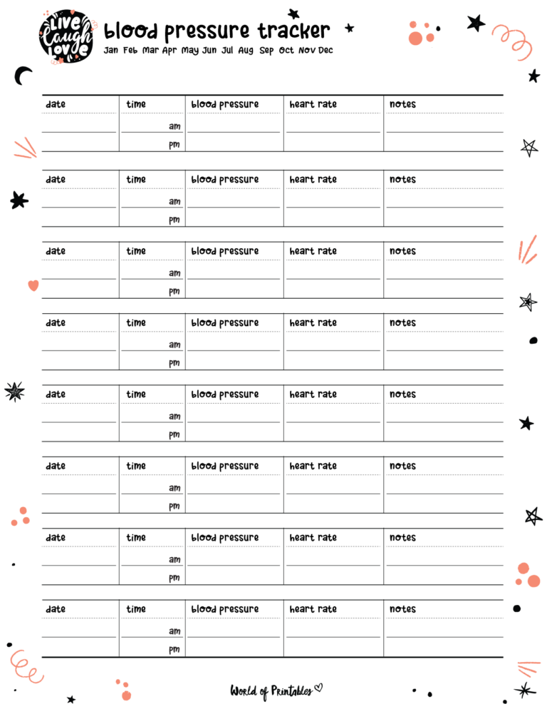 Blood Pressure Trackers - World of Printables