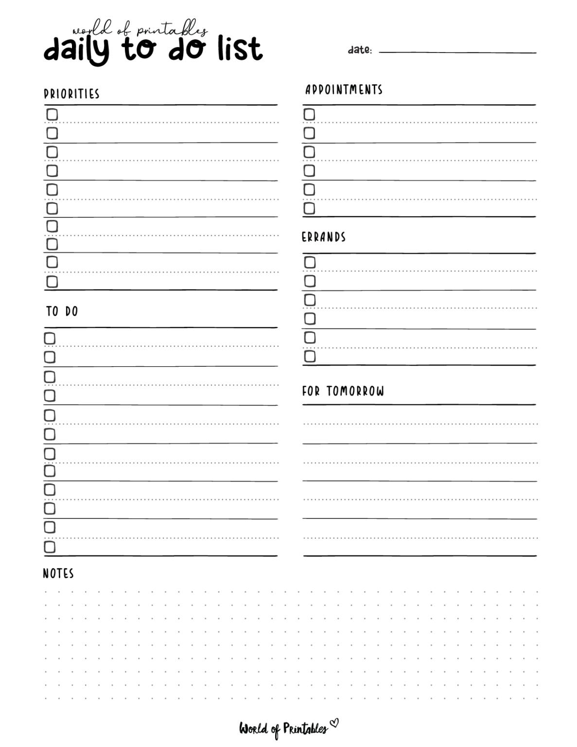 Daily To Do List Templates - World of Printables