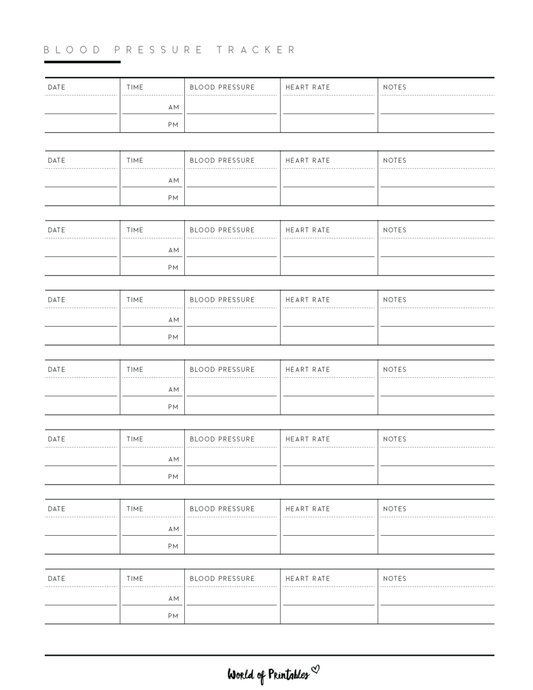 Blood Pressure Trackers - World of Printables