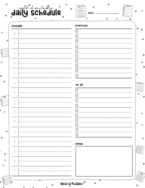 Daily Schedule Templates - World of Printables