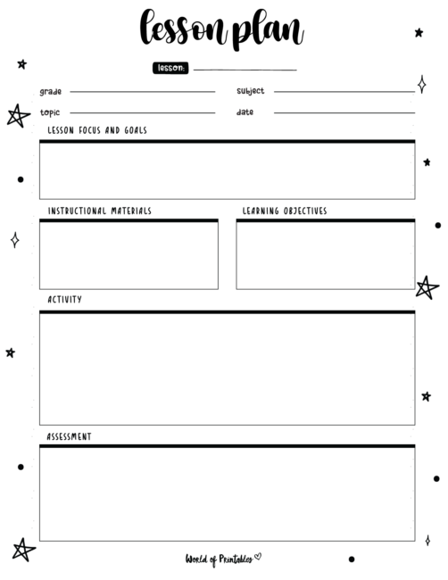 Lesson Plan Templates - World of Printables