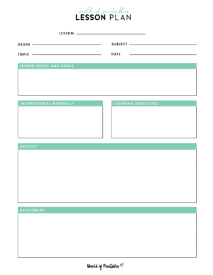Lesson Plan Templates - World of Printables