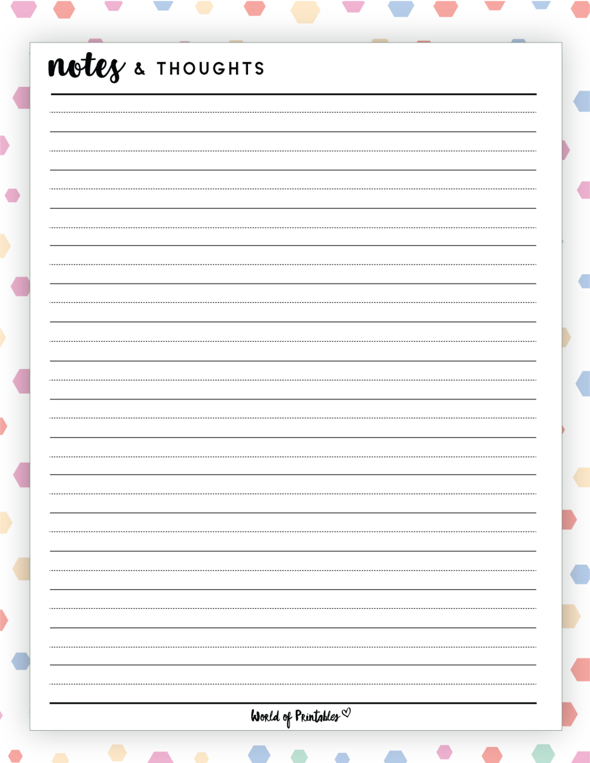 Notes Templates - World of Printables