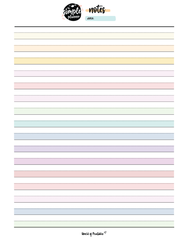 Notes Templates - World of Printables