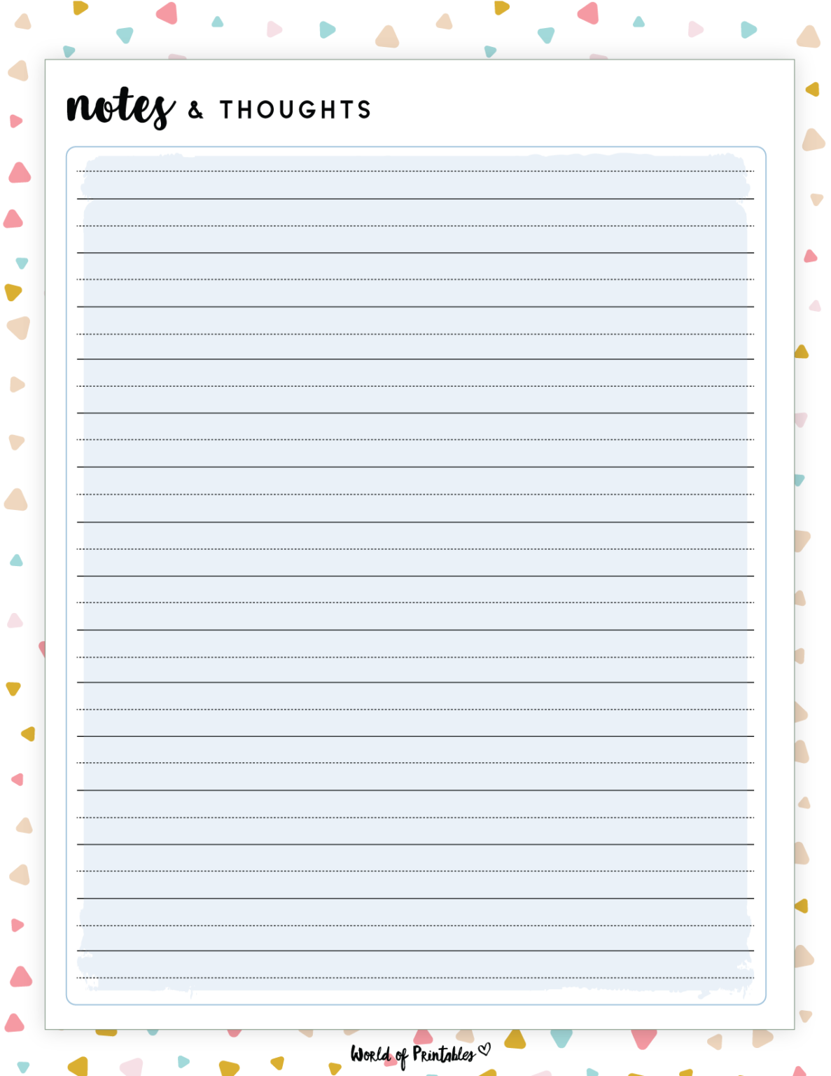 Notes Templates - World of Printables