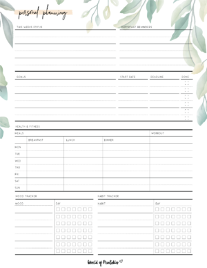 Download Personal Planner Templates PDF - World of Printables
