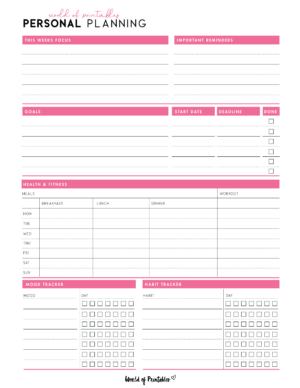 Download Personal Planner Templates PDF - World of Printables
