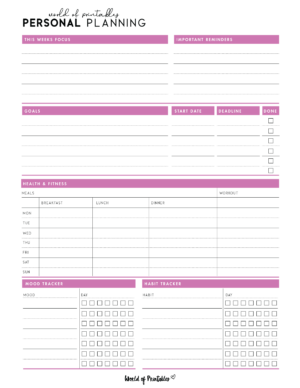 Download Personal Planner Templates PDF - World of Printables