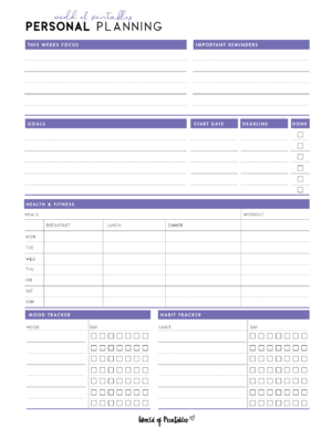 Download Personal Planner Templates PDF - World of Printables