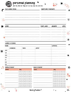 Download Personal Planner Templates PDF - World of Printables