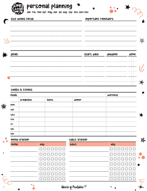 Download Personal Planner Templates PDF - World of Printables