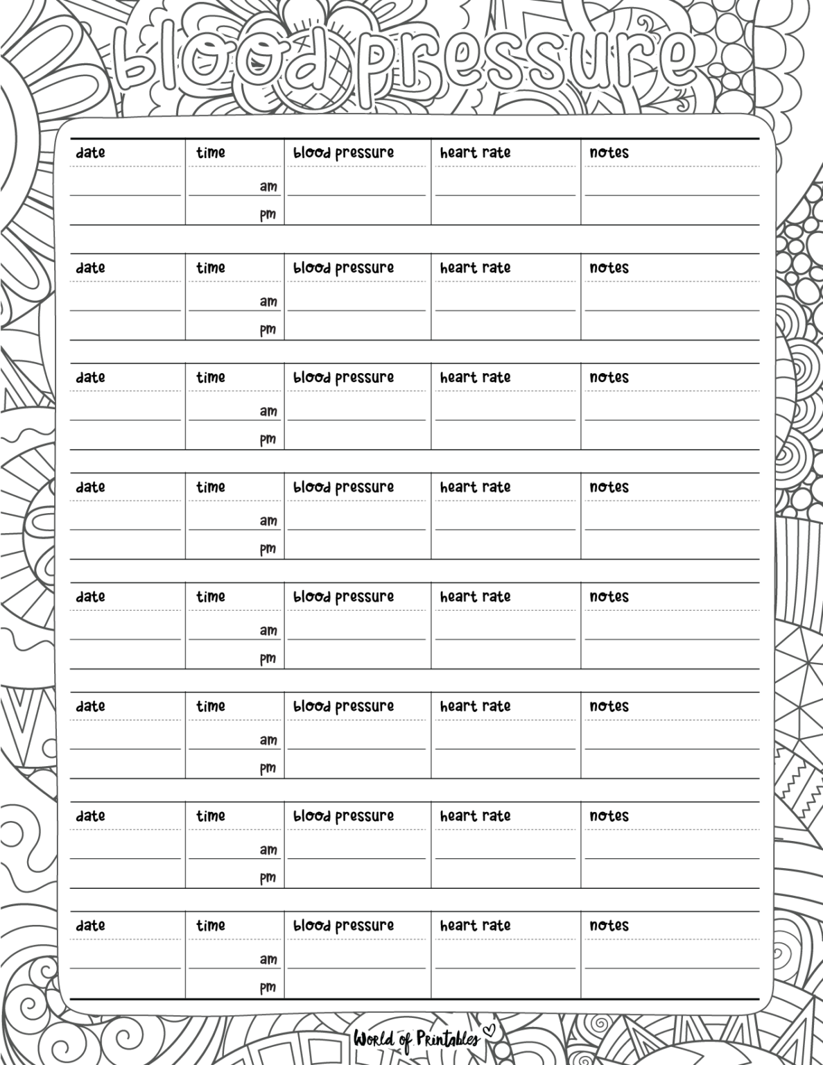 Blood Pressure Trackers - World of Printables