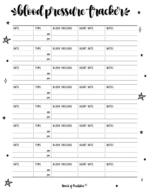 Blood Pressure Trackers - World of Printables