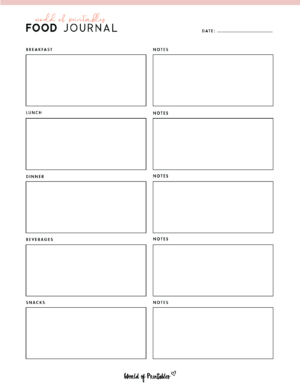 Food Journal Printables - World of Printables