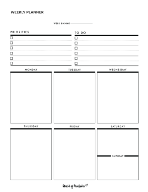 Weekly Planner Templates - World of Printables