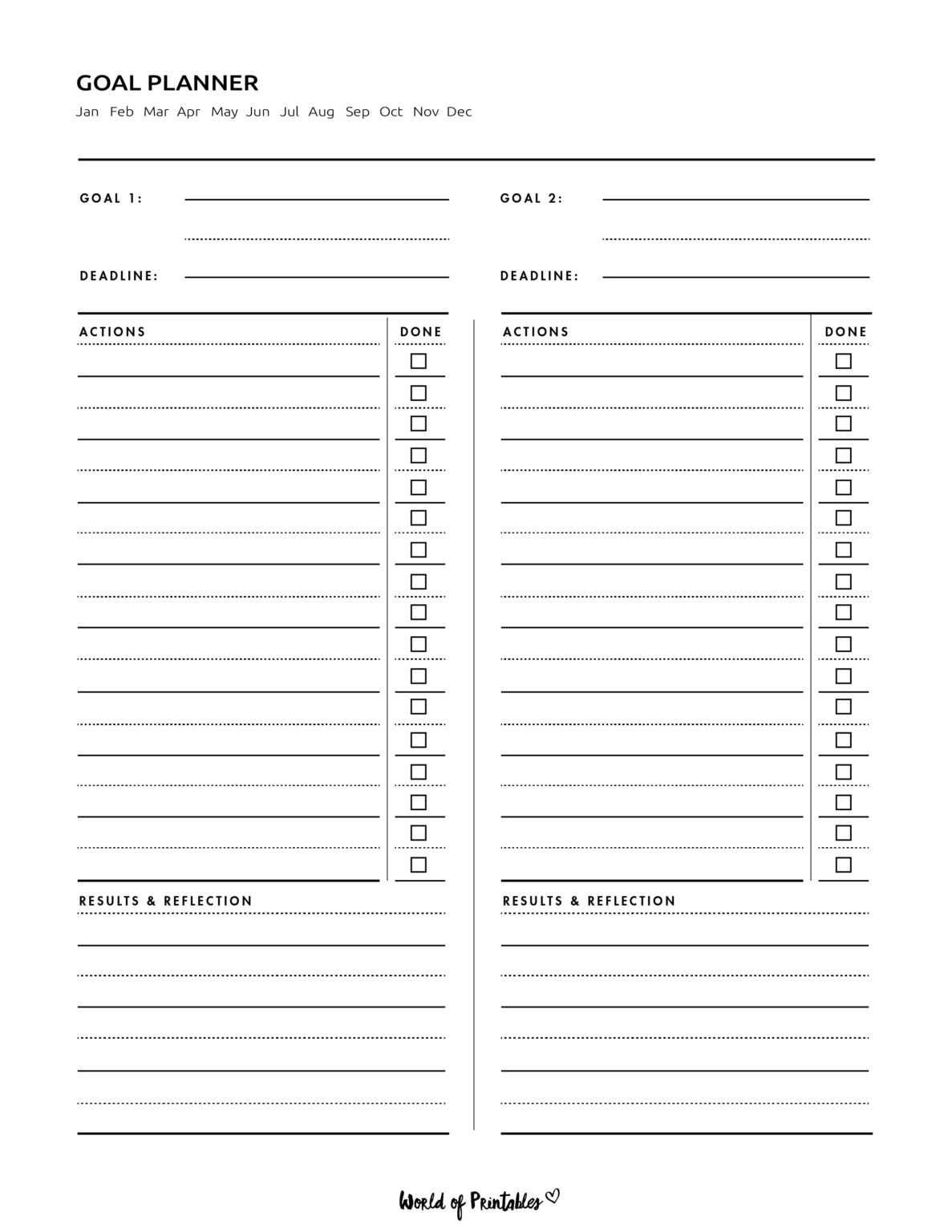 Goal Planner Templates - World of Printables