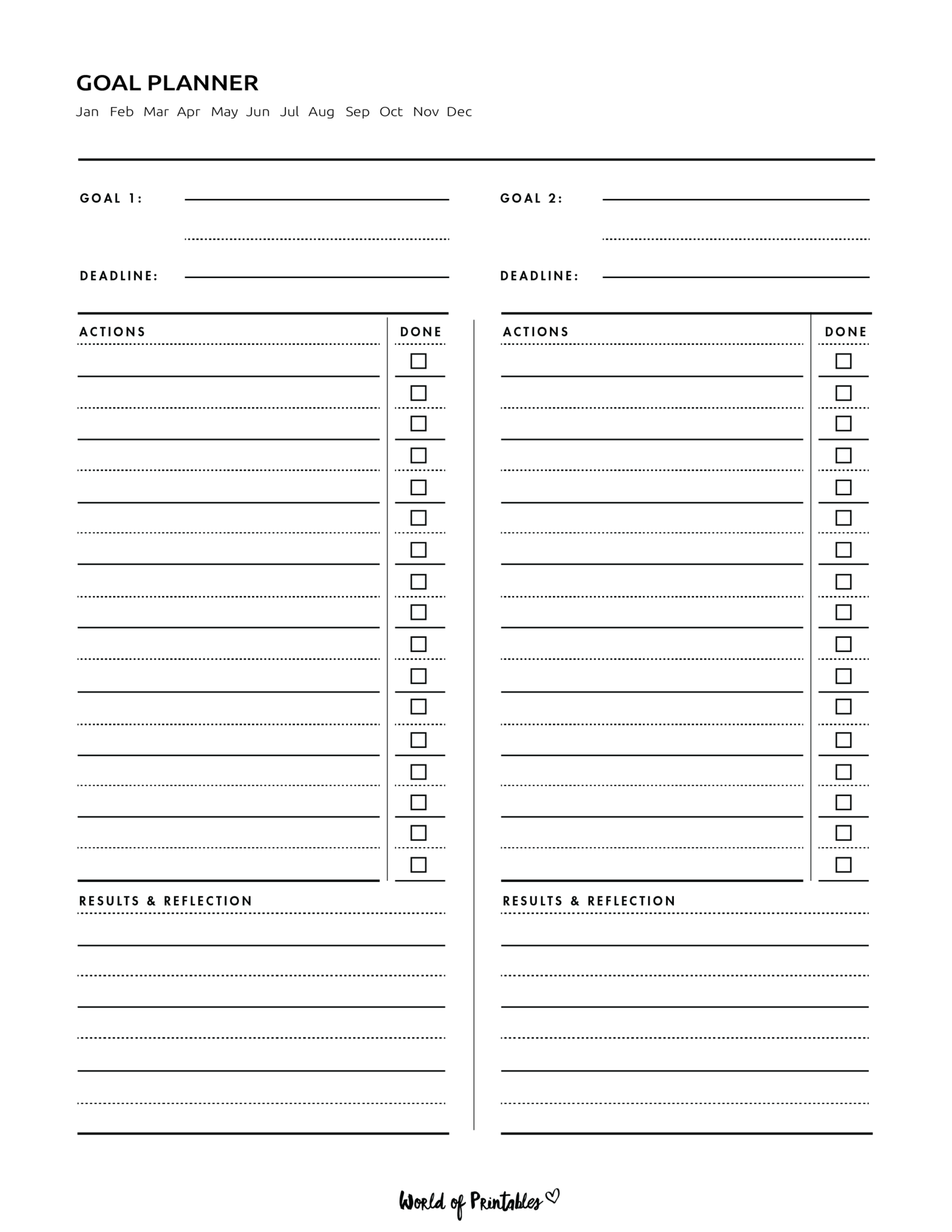 Goal Planner Templates - World of Printables